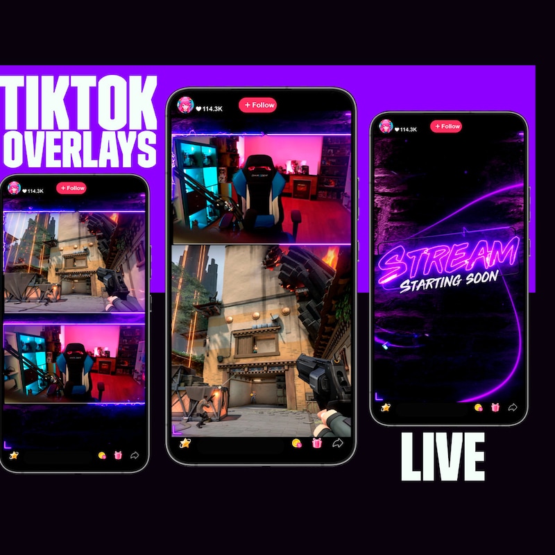 Tik Tok Live Studio Overlays - Etsy
