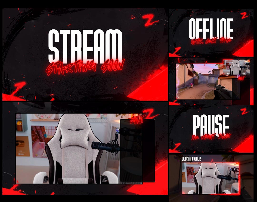 Red Neon Graffiti Animated Stream Scenes: Complete Streaming Package - Etsy