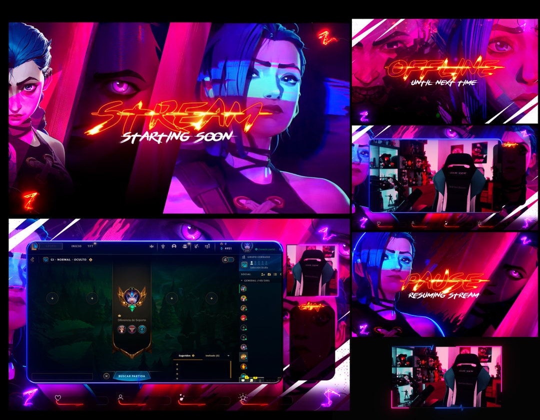 Jinx Animated Stream Overlay Pack: HD WEBM for OBS Studio - Etsy