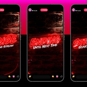 Neon Red TIKTOK Streaming Overlay Pack - Tiktok Live Animated Design - Etsy