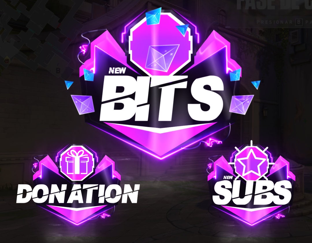 Neon Pixel Style Animated Stream Alerts Pack - Purple Color ...