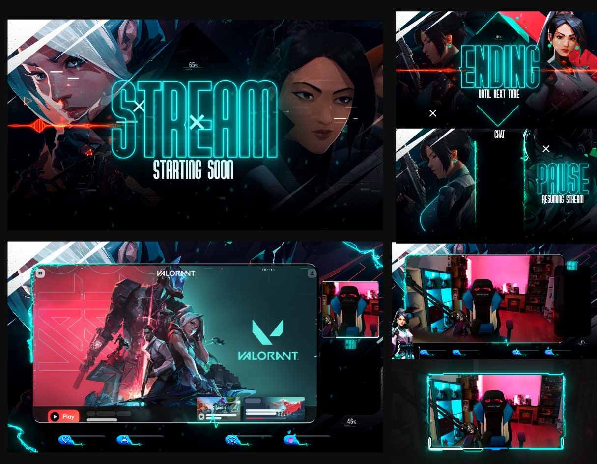 Sage Valorant Animated Stream Overlays Pack WEBM Format - Etsy Canada