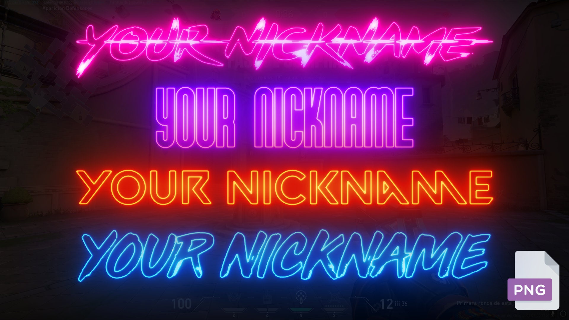 Custom Nickname in Neon - Design in PNG Format - Etsy