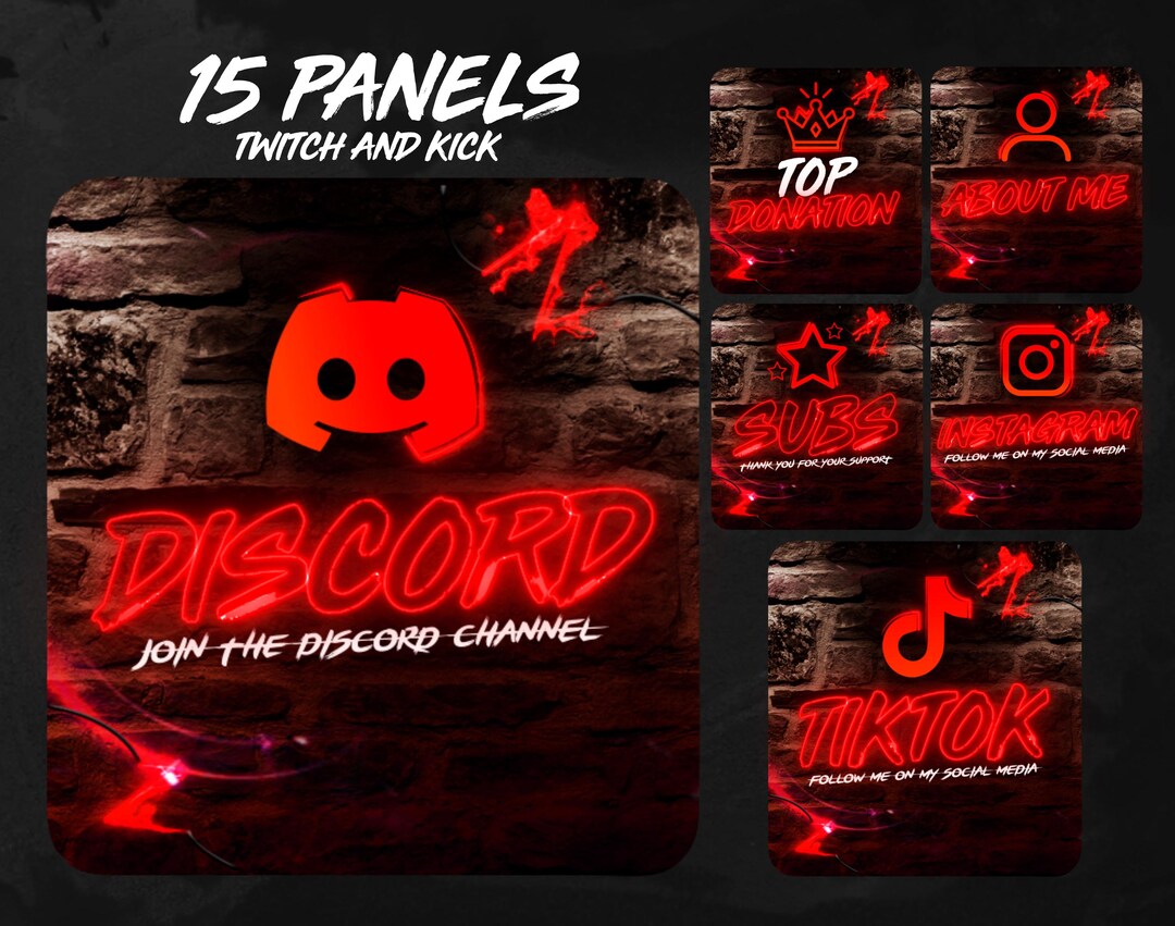 Red Profile Panels for Twitch and Kick - Etsy