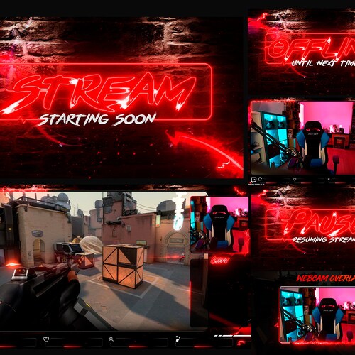 Overlays Stream Animated Neon RGB Style Twitch Pack - Etsy