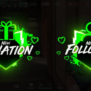 Animated Stream Alerts - Neon Green Style - Compatible Twitch - Kick ...
