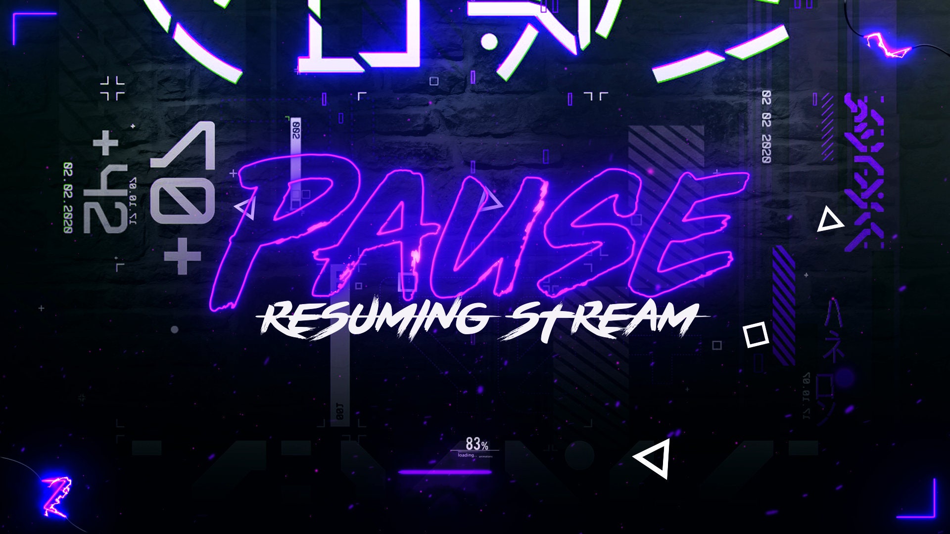 Animated Stream Overlays Pack - Purple Violet Futuristic Neon Style - Etsy