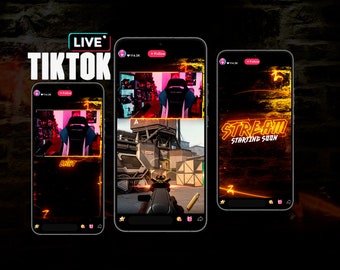 Neon Red TIKTOK Streaming Overlay Pack Tiktok Live Animated Design - Etsy