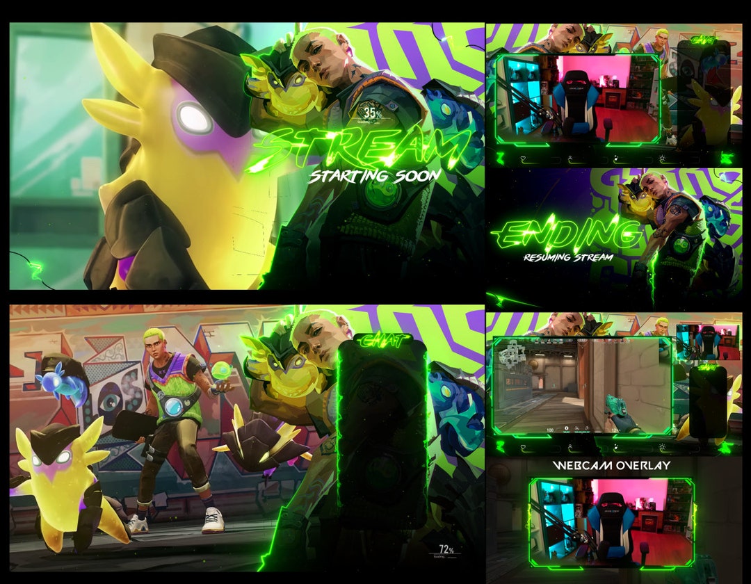 GEKKO Valorant Animated Stream Overlays Pack WEBM Format Twitch and ...