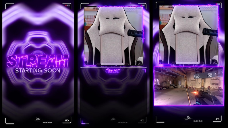 Neon Purple Portal Tiktok Stream Overlay Pack / Animated Tiktok Live ...