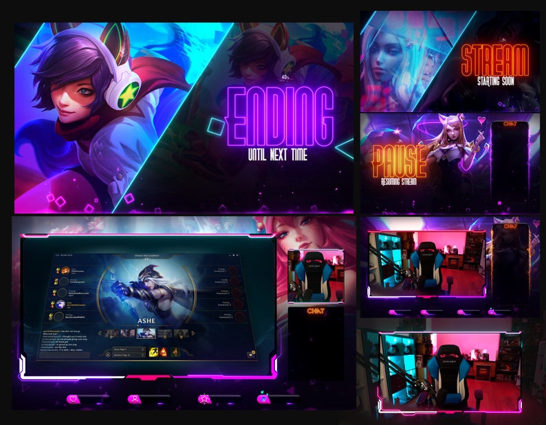 Stream Overlay Pack Ahri League of Legends Overlays Stream - Etsy