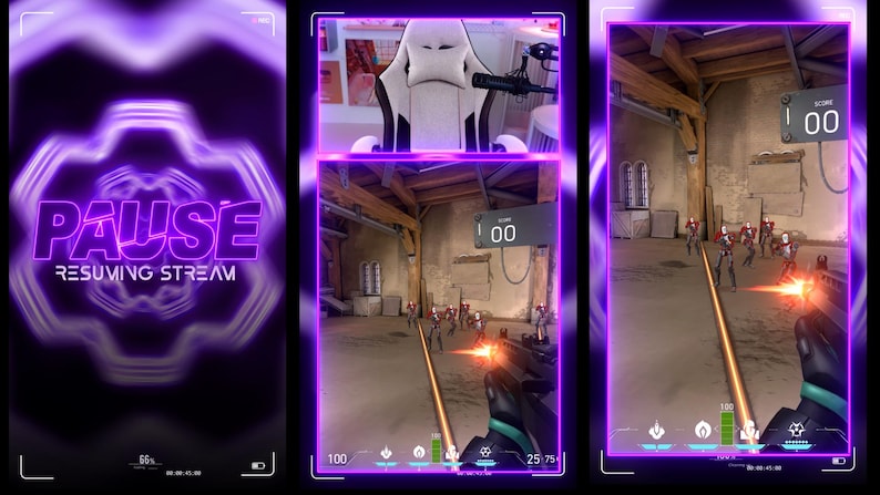 Neon Purple Portal Tiktok Stream Overlay Pack / Animated Tiktok Live ...