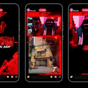 Neon Dark Red TIKTOK Streaming Overlay Pack - TIKTOK Live Studio ...