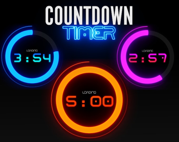 Stream Countdown Simple Neon | Customizable | 3 Min, 5 Min, 10 Min ...