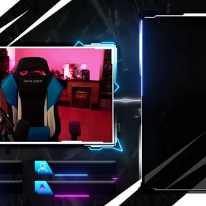 Neon Blue Stream Overlay Pack: Animated WEBM for OBS Studio - Etsy