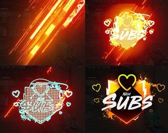 Animated Stream Alerts Yellow Neon Style Twitch Alerts Twitch Overlay ...