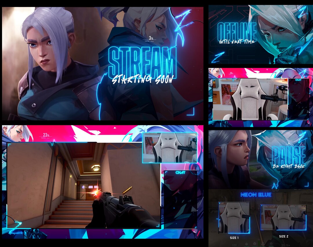 Jett Valorant - Animated Stream Overlays Pack - Twitch, Kick and ...