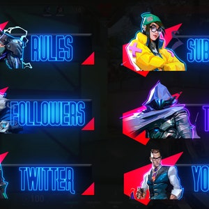 VALORANT PANELS - 11 Valorant Style Panel Designs - for Twitch and Kick ...