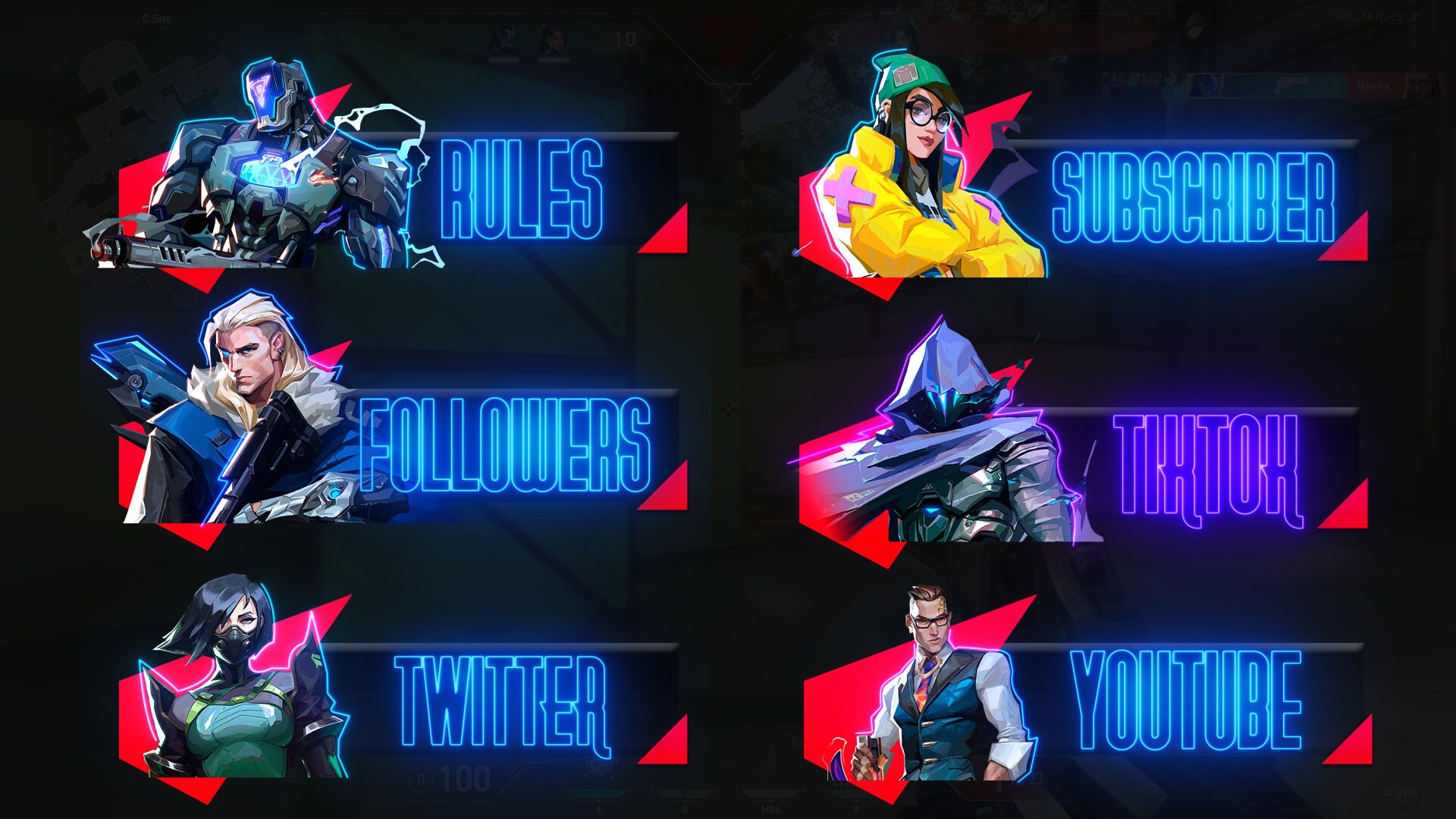 VALORANT PANELS 11 Valorant Style Panel Designs for Twitch - Etsy