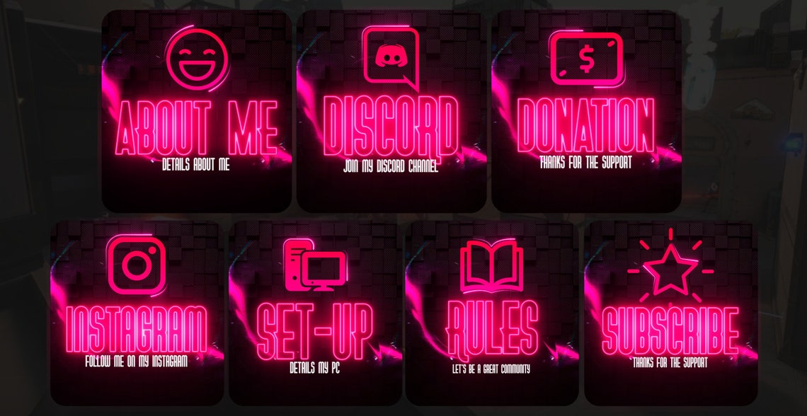 Stream Overlays Super Pack - Neon Magenta - Animated Overlays WEBM ...