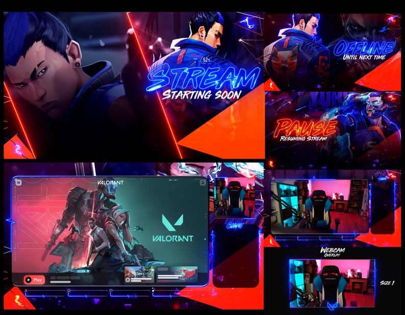 YORU Valorant Animated Stream Overlays Pack WEBM Format - Etsy