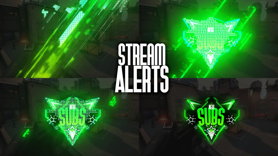 Animated Stream Alerts - Neon Green Style Desing - Compatible Twitch ...