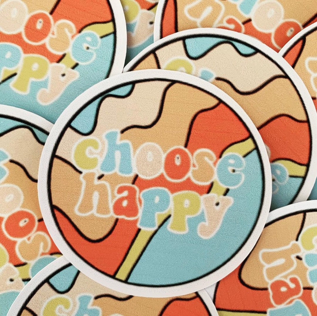Choose Happy Sticker - Etsy