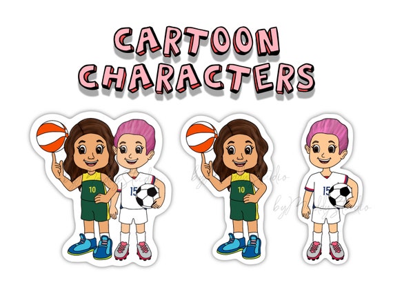 Megan Rapinoe and Sue Bird Cartoon Character Stickers - Etsy