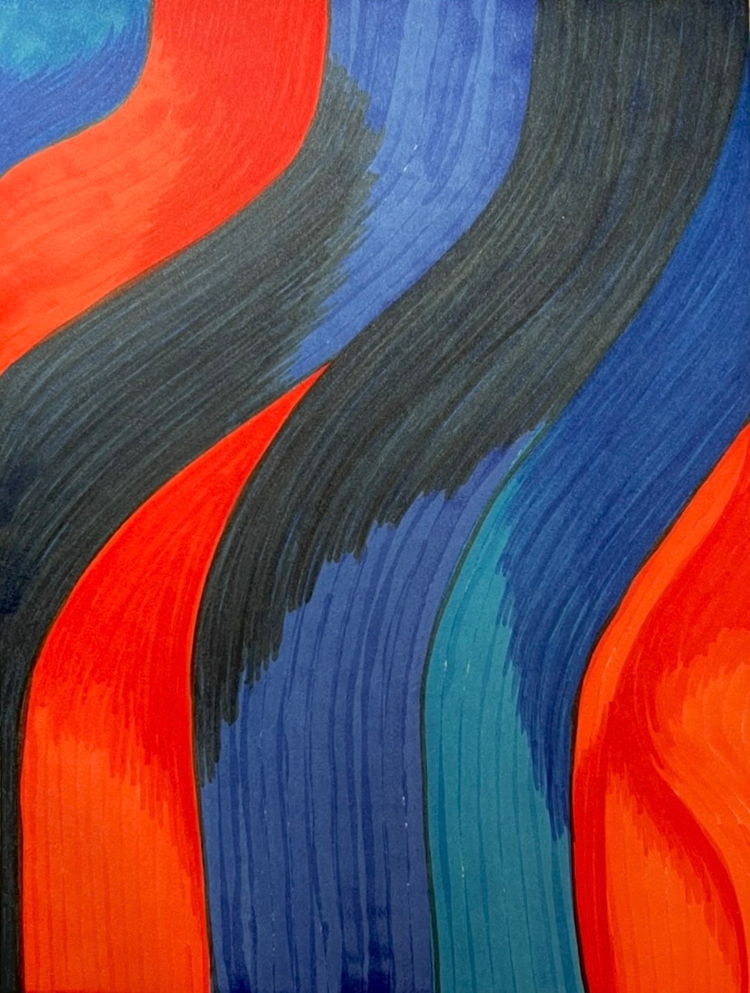 Oceans, Line Drawing, Line Art, Abstract Art, Art Print, Marker Art ...