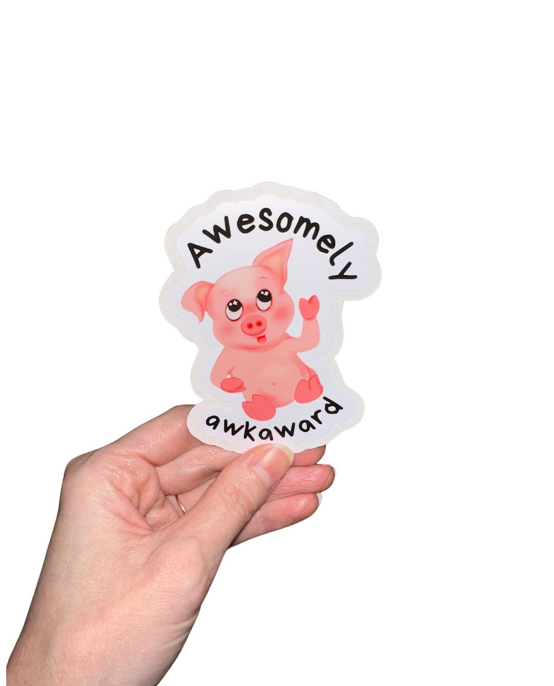Awesomely Awkward Cute Piggy Sticker - Etsy