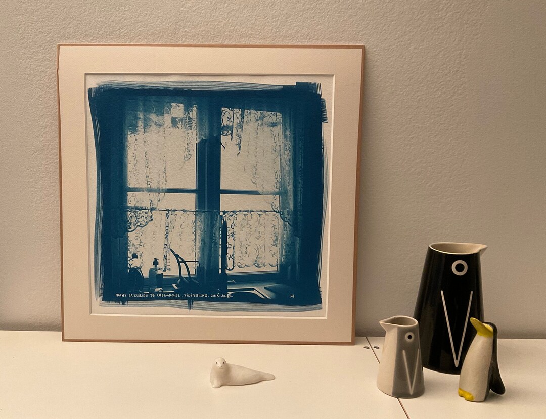 Cyanotype Print of a Landscape Photograph of Greenland Framed on ...