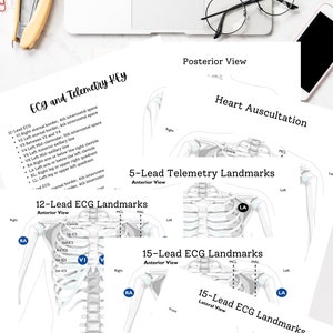 ECG Lead Placement Activity for 12-lead 15-lead and 5-lead Plus Bonus ...