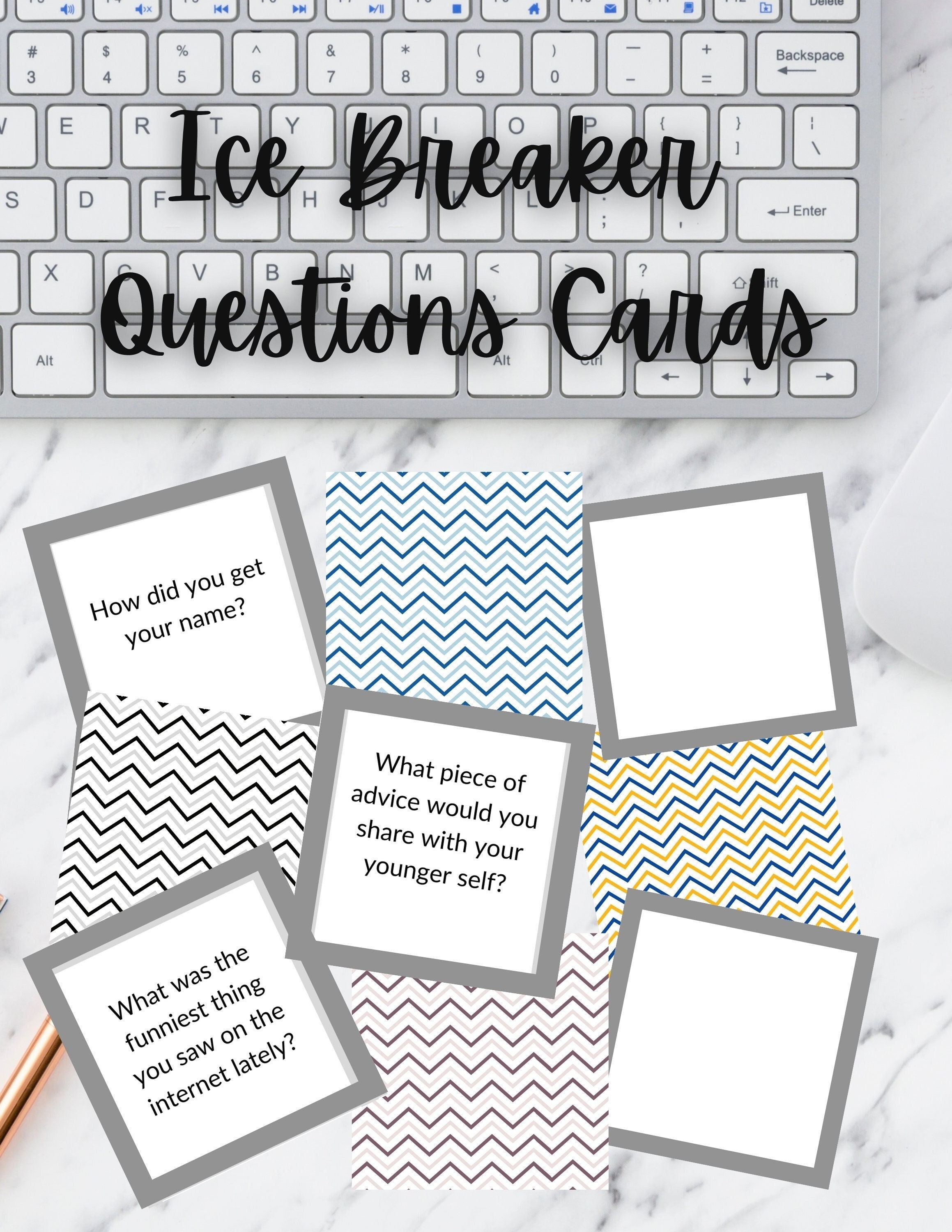 Ice Breaker Question Cards for First Day or Introducing Groups of ...