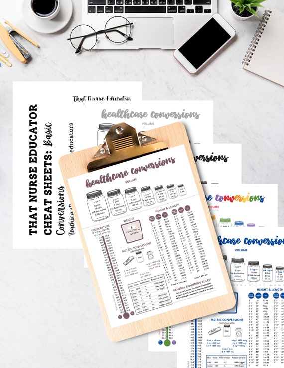 Common Conversions Poster or Handout for Health Sciences - Etsy