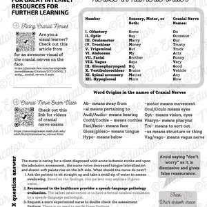 Cranial Nerve Edition of That Nursing Study Guide: Printable Cheat ...