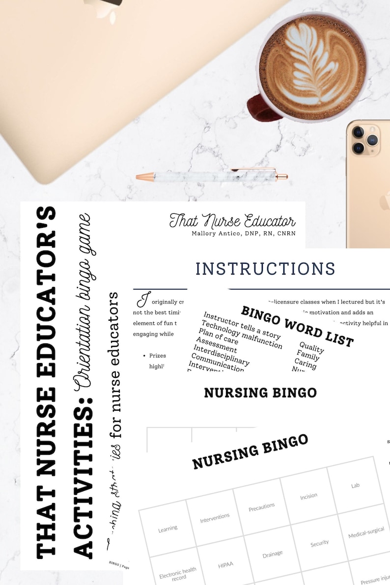 BINGO Nursing Orientation That Nurse Educator's Activities Gamification ...