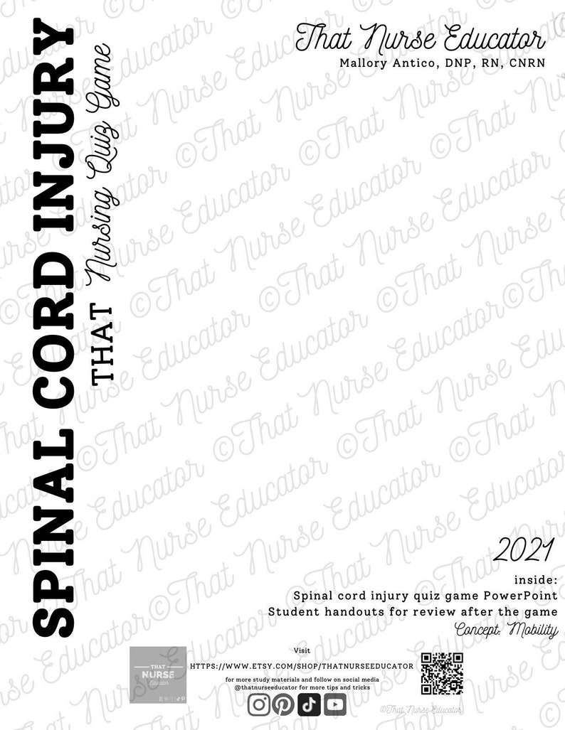 Spinal Cord Injury Quiz Game Similar to Jeopardy for Nursing Students ...