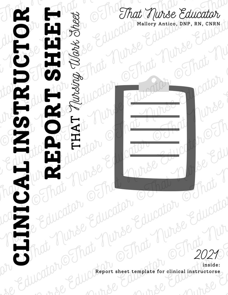Nursing Clinical Instructor Report Sheet Edition of That Nursing ...