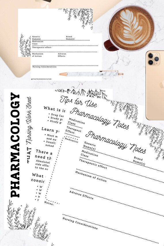 Pharmacology Edition of That Nursing Worksheet Template to - Etsy
