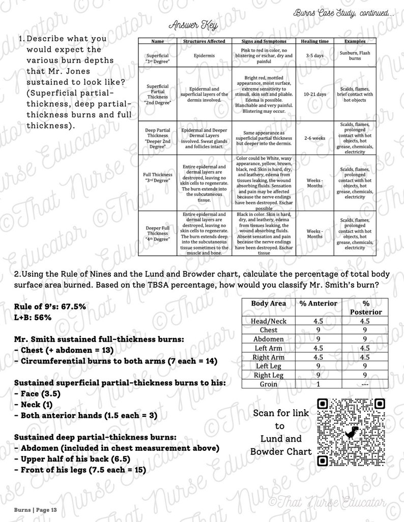 Nursing Care of Patient With Burns Activities Case Study and Jigsaw for ...