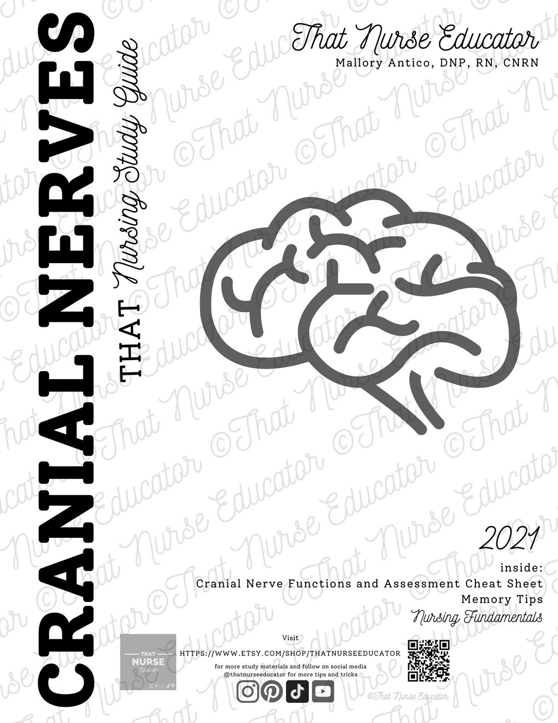Cranial Nerve Edition of That Nursing Study Guide: Printable Cheat ...