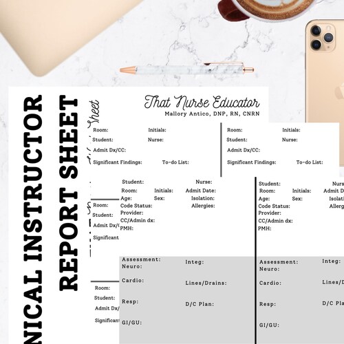 Nursing Clinical Instructor Report Sheet Edition of That - Etsy