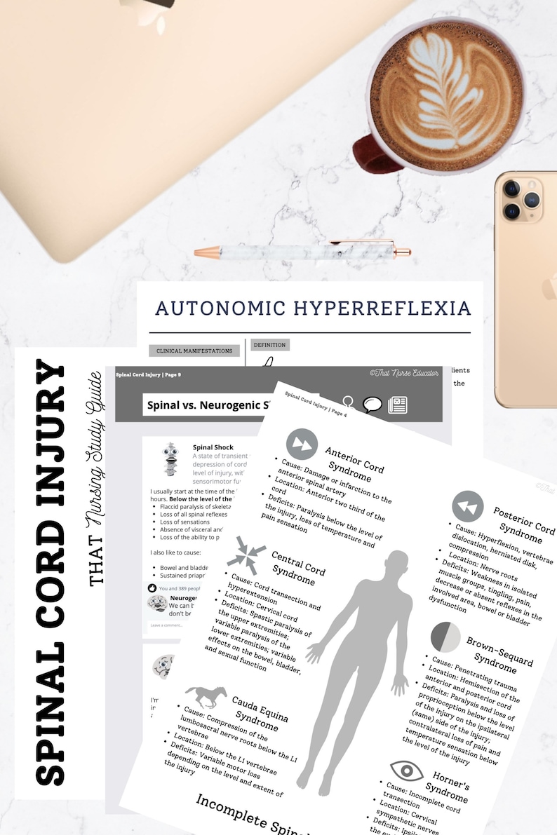 Spinal Cord Injury Edition of That Nursing Study Guide Nursing School ...