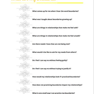 Printable Boundary Exploration, Therapist Boundaries, Client Boundaries ...