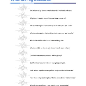 Printable Boundary Exploration, Therapist Boundaries, Client Boundaries ...