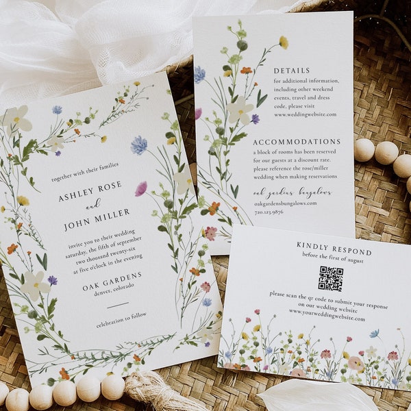 Classic Wedding Program Template, Simple Wedding Ceremony Program Card ...