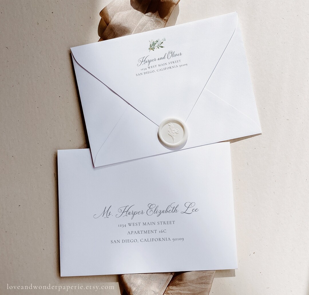 Envelope Addressing Template, Printable Wedding Invitation Envelope ...