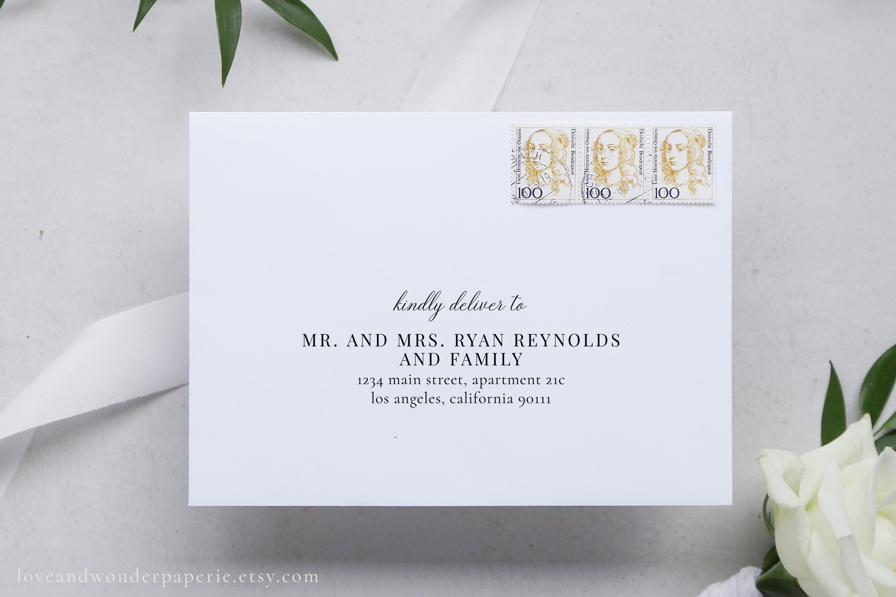 Wedding Envelope Addressing Template, Printable Address Template, Guest ...