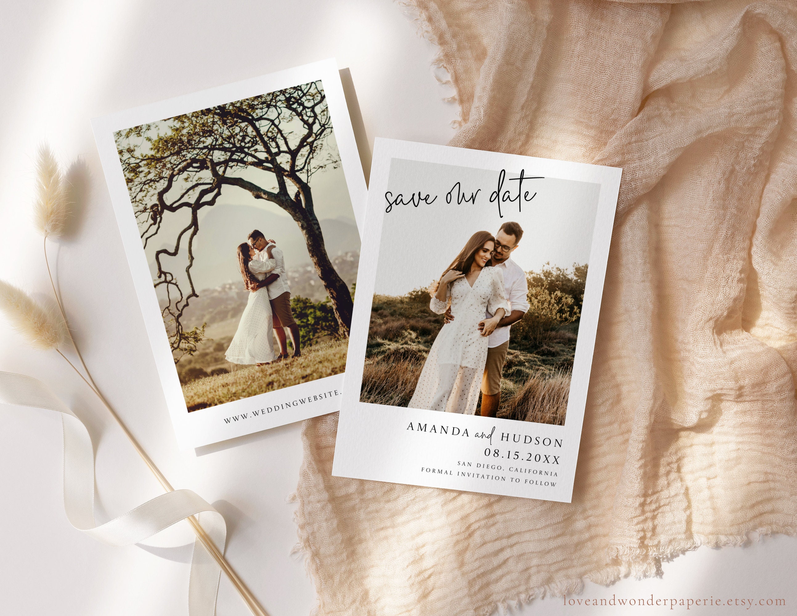 Save the Date Template, Modern Wedding Save the Date, Photo Save Our ...