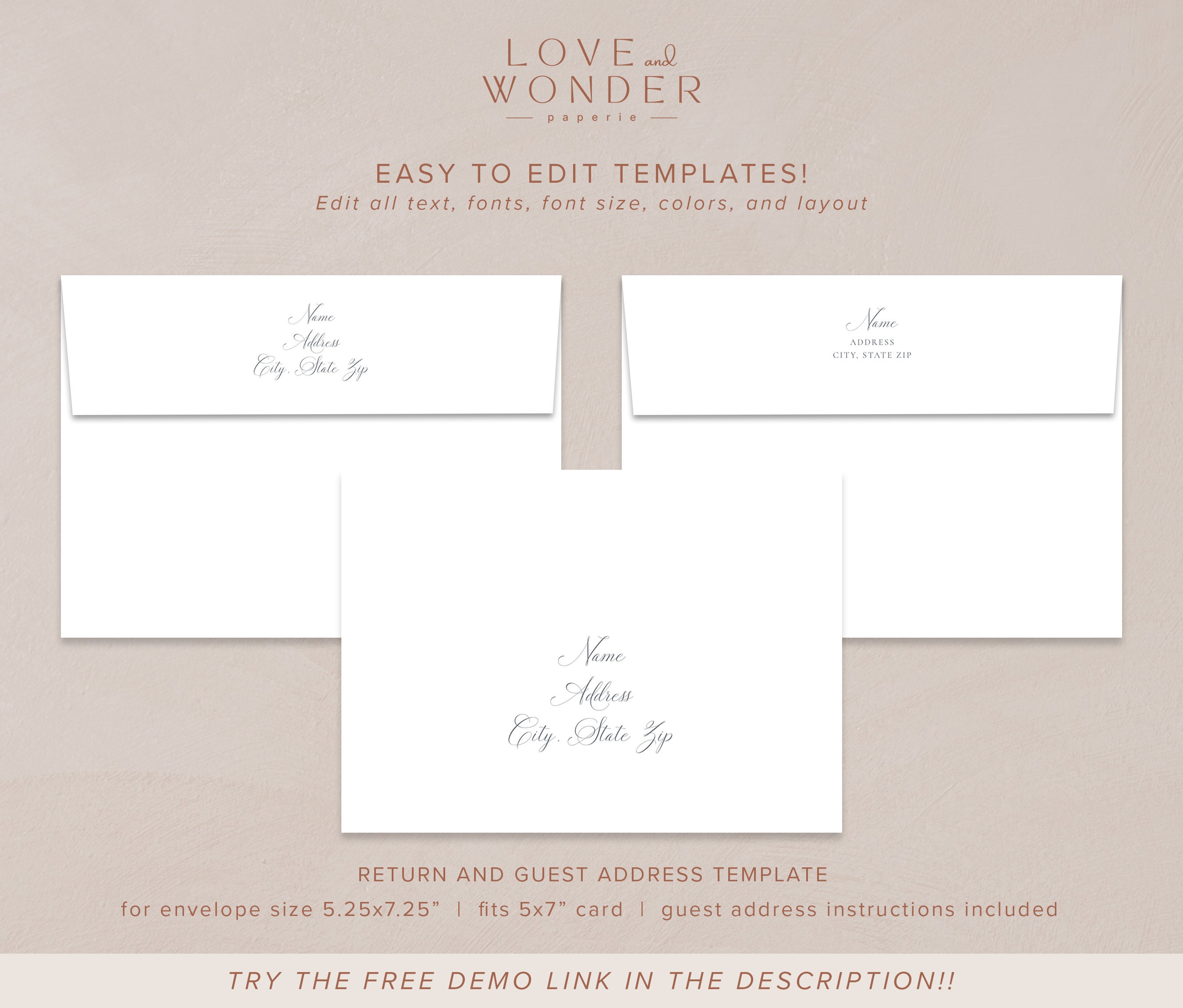 Wedding Envelope Address Template, Printable Envelope Template, Guest ...